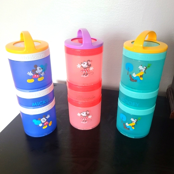 Disney | Kitchen | Disney Whiskware Stackable Snack Containers Blue Red ...